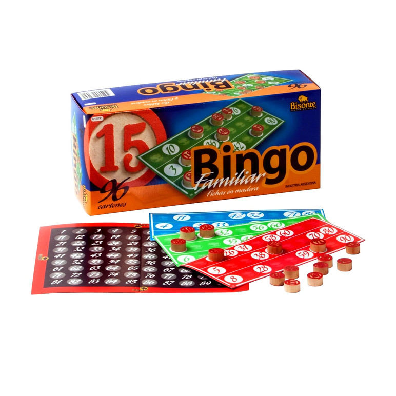 Bingo Familiar Fichas De Madera Bisonte 8741 Berrini